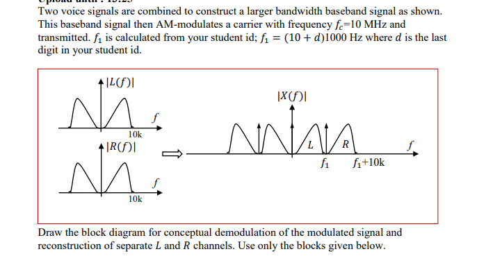 Solved Two voice signals are combined to construct a larger | Chegg.com