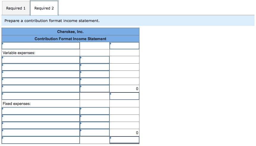 Solved Exercise 1-6 Traditional and Contribution Format | Chegg.com