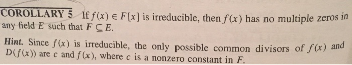 Solved Prove the following corollary. | Chegg.com