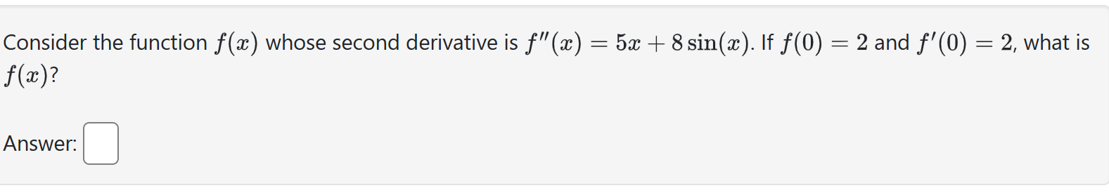 Solved Consider the function f(x) ﻿whose second derivative | Chegg.com