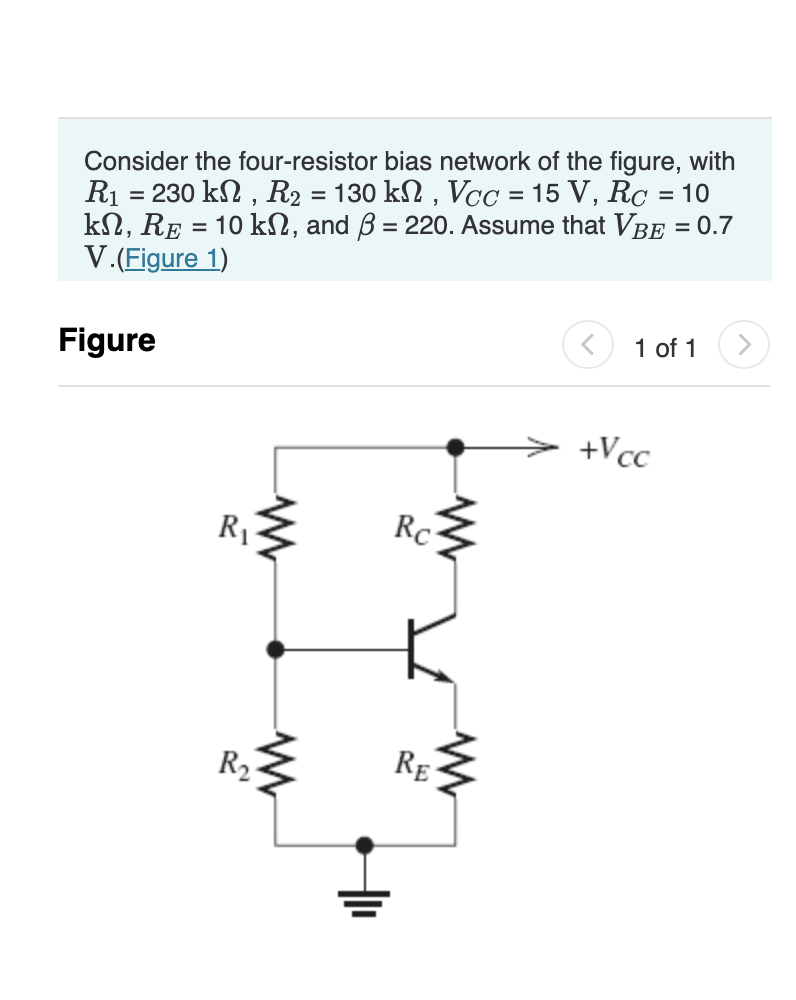 Solved Consider the four-resistor bias network of the | Chegg.com
