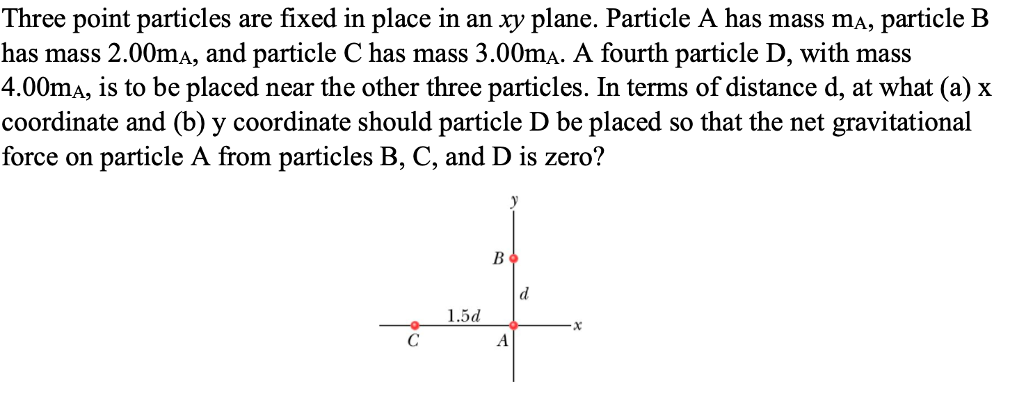 Solved Three point particles are fixed in place in an xy | Chegg.com