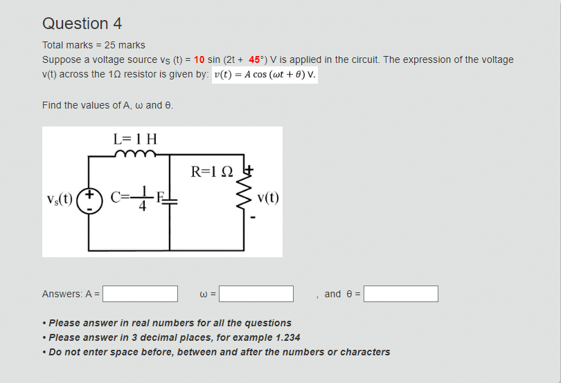 Solved Question 4Total marks =25 marksSuppose a voltage | Chegg.com Solved Question 4Total marks =25 marksSuppose a voltage | Chegg.com