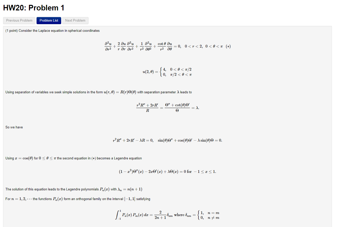 Solved HW20: Problem 1 Previous Problem Problem List Next | Chegg.com