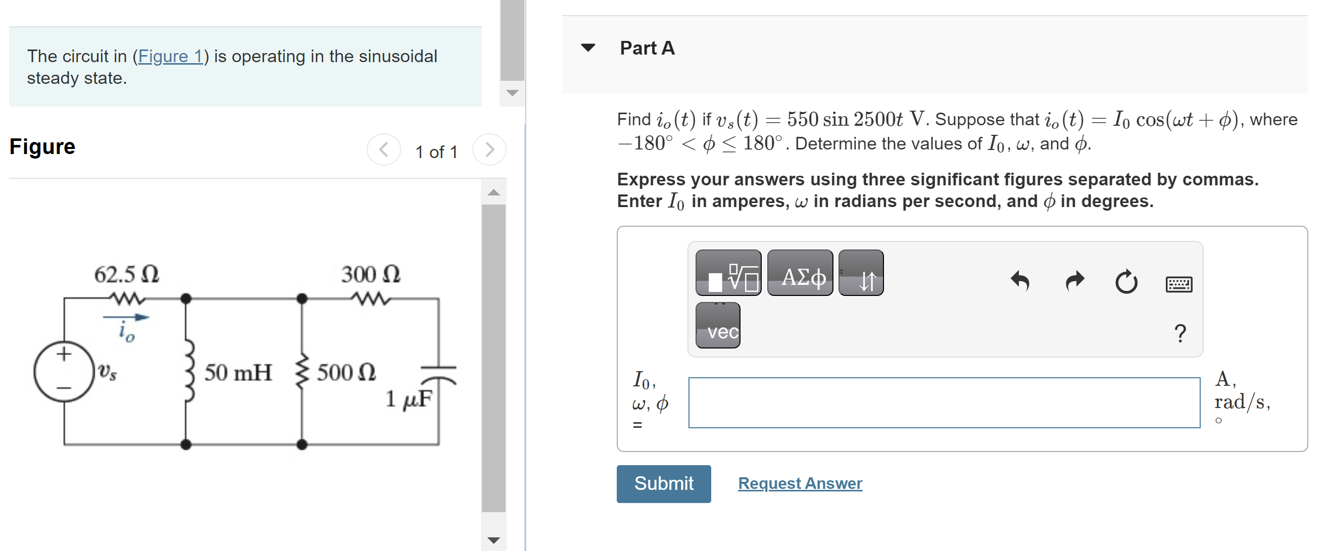 Solved The circuit in (Figure 1) is operating in the | Chegg.com