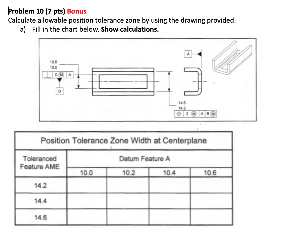 Problem 10 (7 pts) Bonus Calculate allowable position | Chegg.com