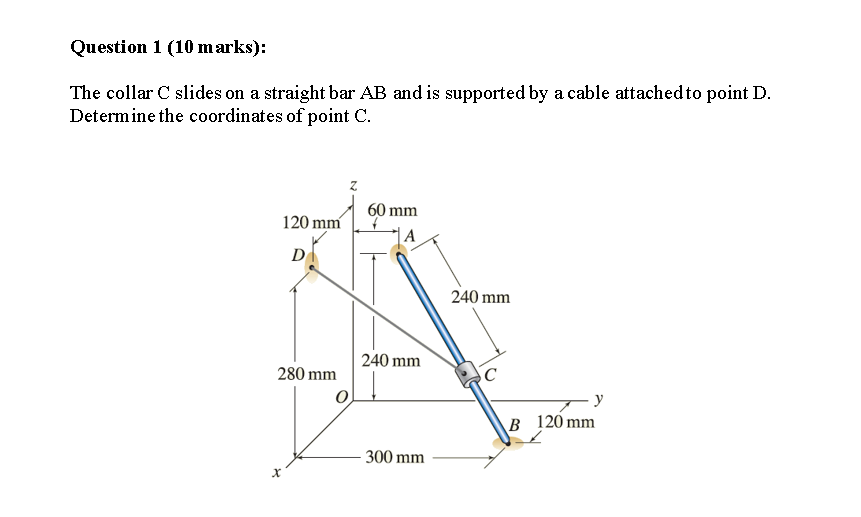 Solved Question 1 (10 marks): The collar C slides on a | Chegg.com