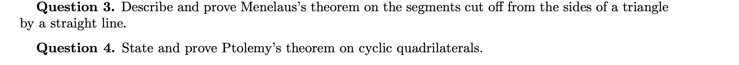Solved Question 3. Describe and prove Menelaus's theorem on | Chegg.com