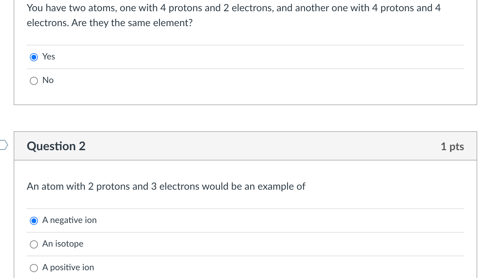 Solved You have two atoms, one with 4 protons and 2 | Chegg.com