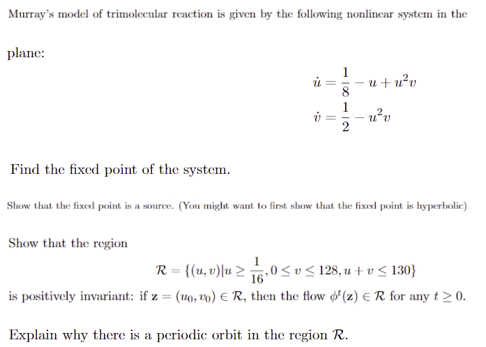 Solved Murray's model of trimolecular reaction is given by | Chegg.com