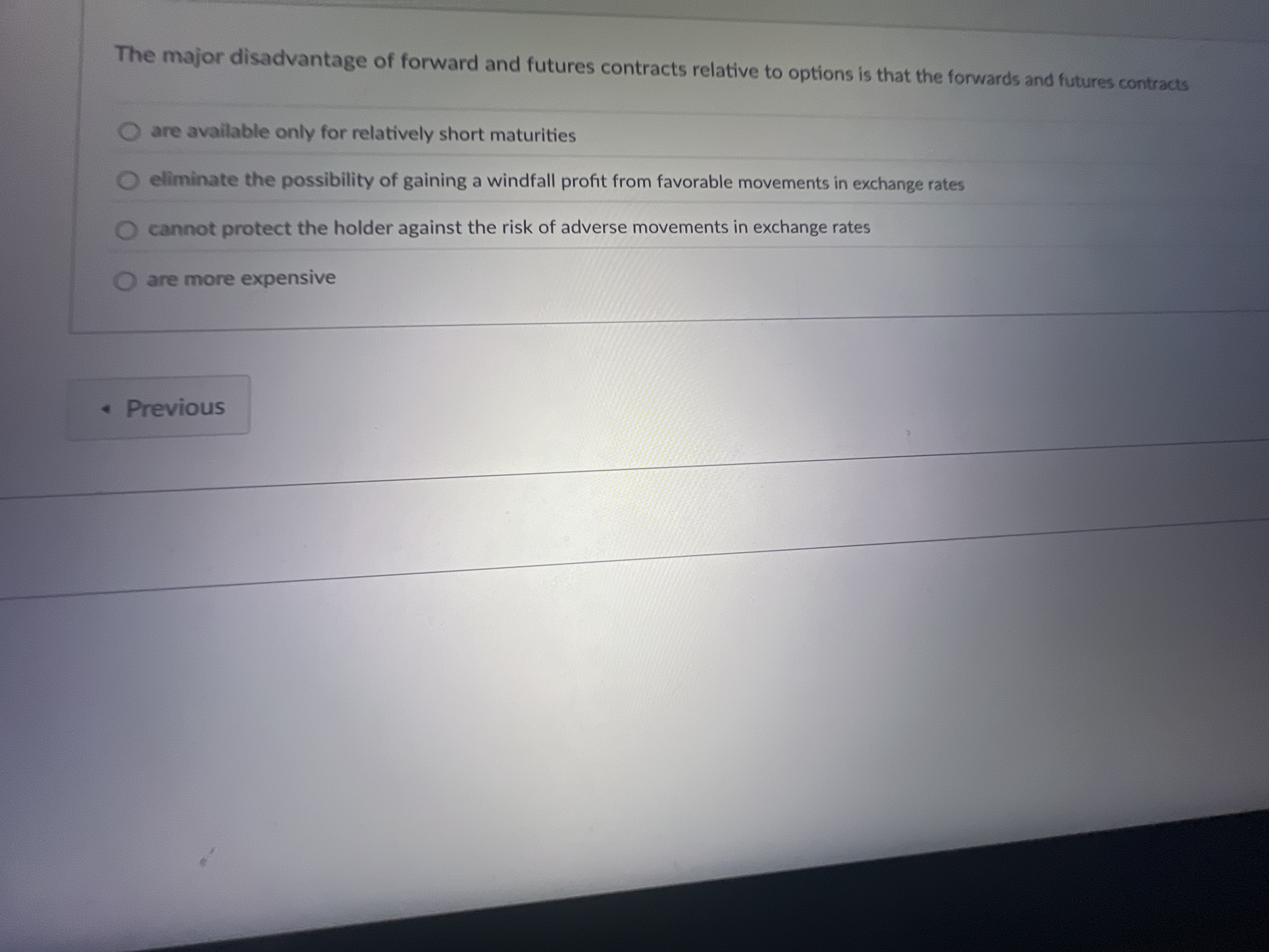 Solved The major disadvantage of forward and futures | Chegg.com