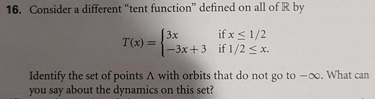 Solved 16. Consider a different "tent function" defined on | Chegg.com