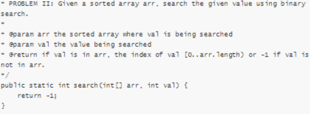Solved PROBLEM II: Given a sorted array arr. search the | Chegg.com