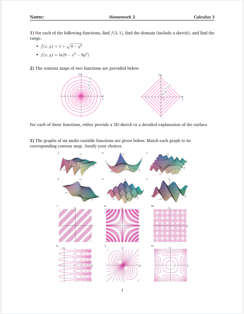 Solved 1 For Each Of The Following Functions Find F 3 1