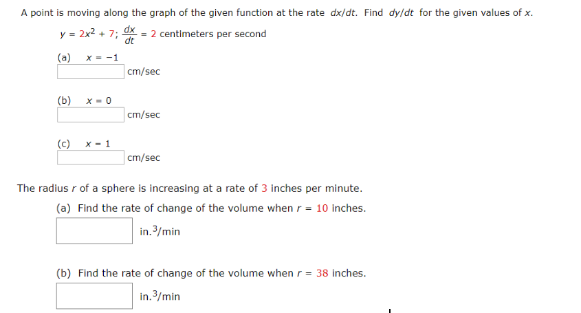 Solved A point is moving along the graph of the given | Chegg.com