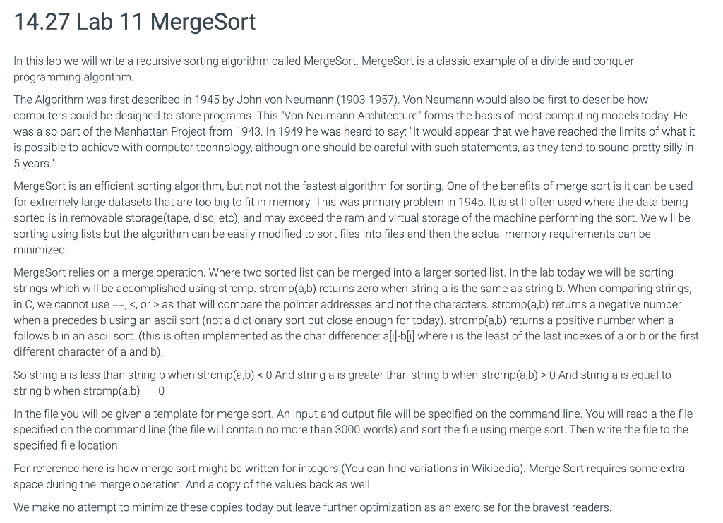 Solved In this lab we will write a recursive sorting | Chegg.com
