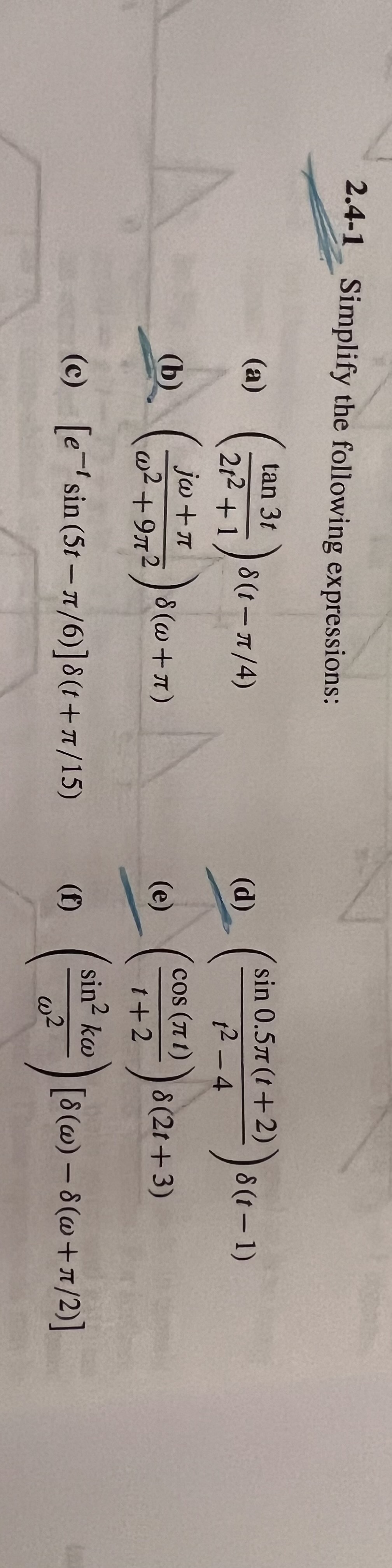 Solved 2.4-1 ﻿Simplify the following | Chegg.com