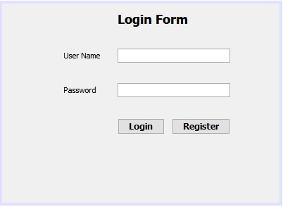 Solved Login Form User Name Password Login Register | Chegg.com