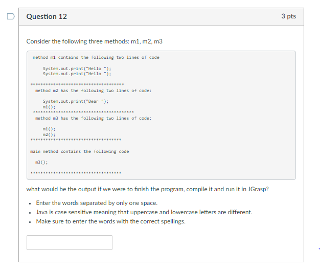 Solved D Question 12 3 pts Consider the following three | Chegg.com