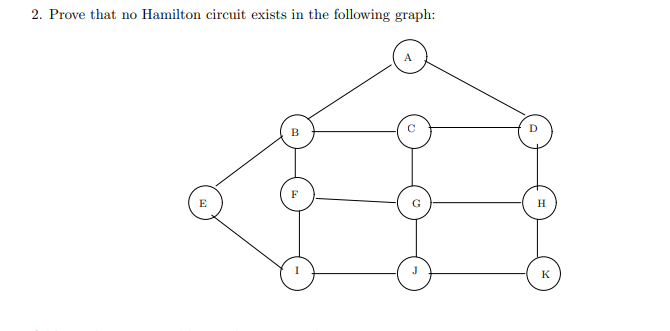 Solved 2. Prove that no Hamilton circuit exists in the | Chegg.com