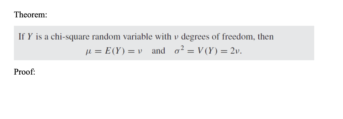 Solved If Y is a chi-square random variable with v degrees | Chegg.com