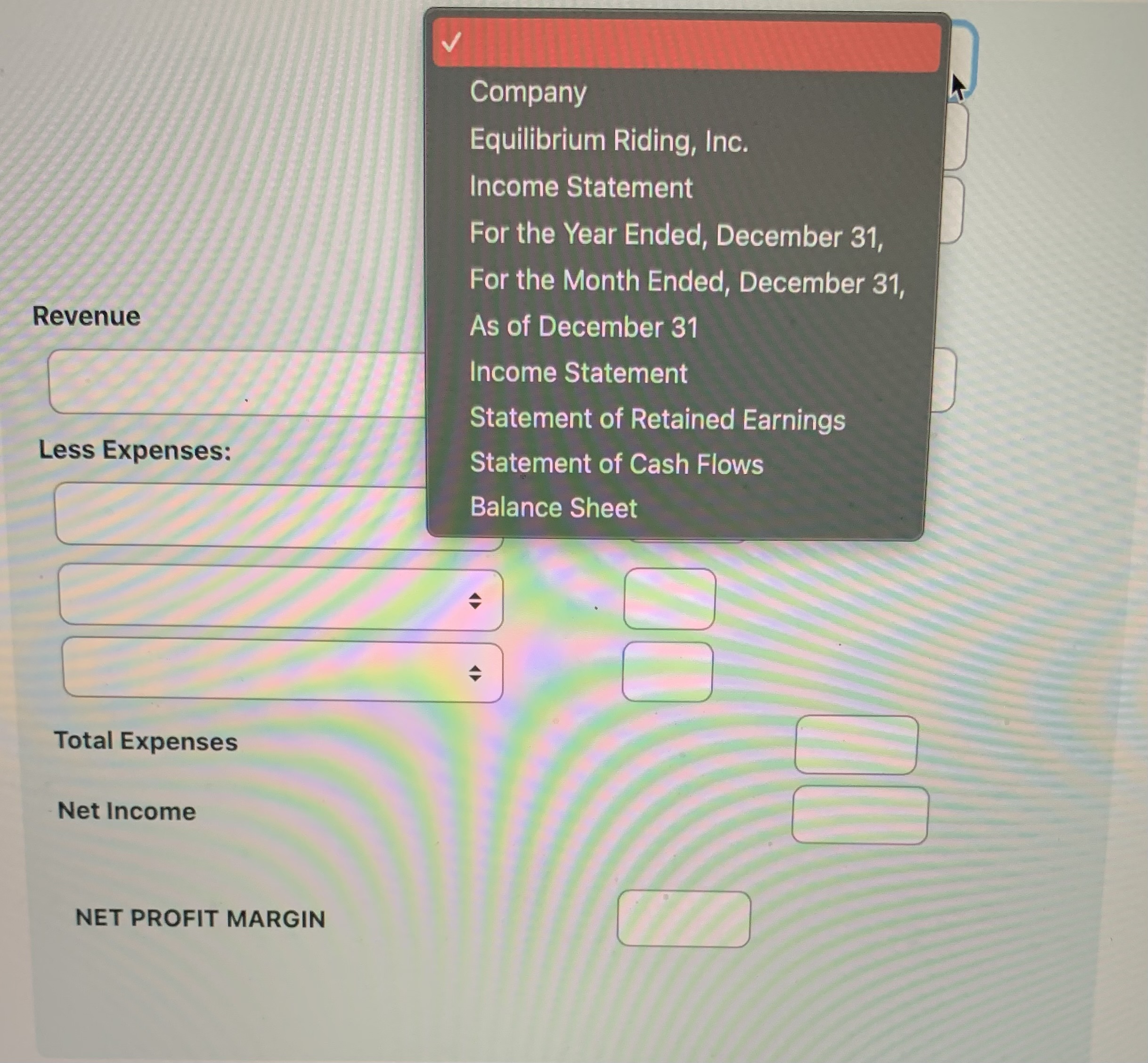 Exercise- M3 -21 (Equilibrium Riding, Inc.) p. 131. | Chegg.com