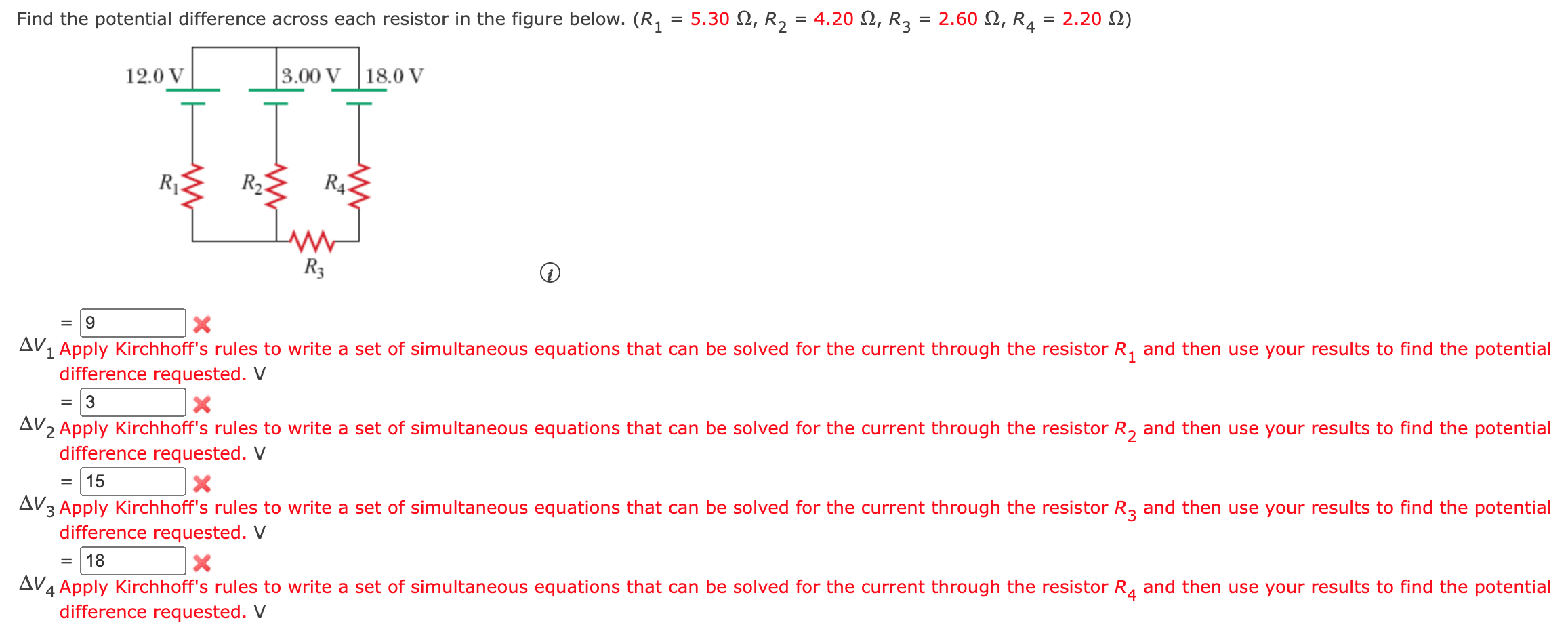 Solved Find the potential difference across each resistor in | Chegg.com