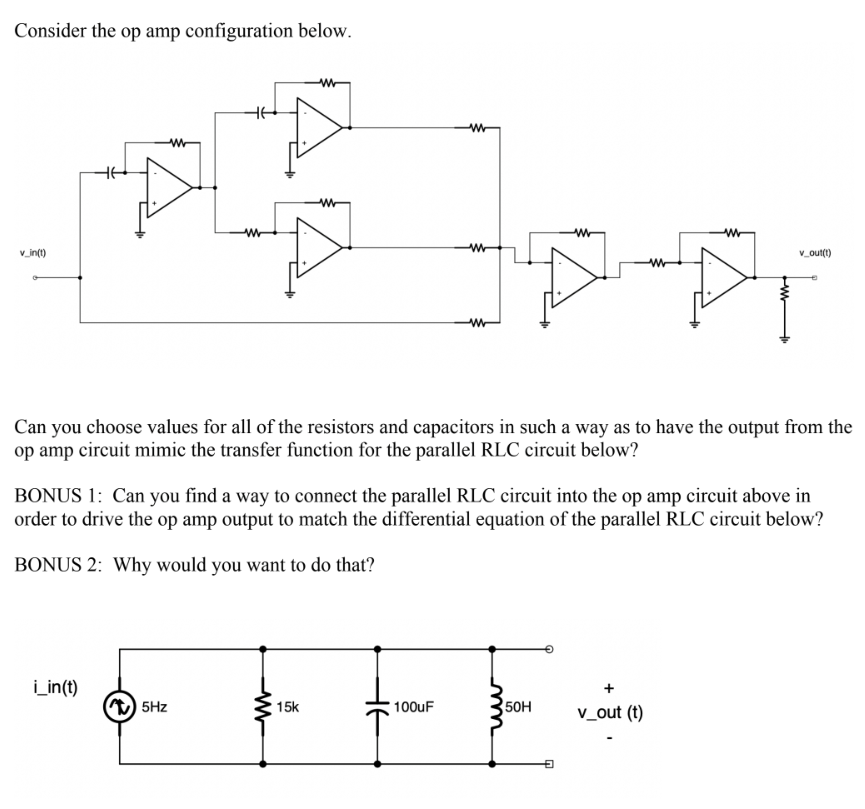 Solved Consider the op amp configuration below. v_in(t) | Chegg.com