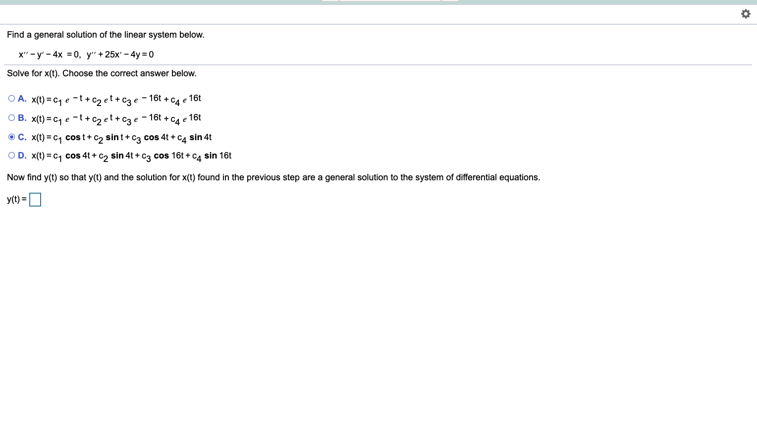 Solved Find a general solution of the linear system below. | Chegg.com
