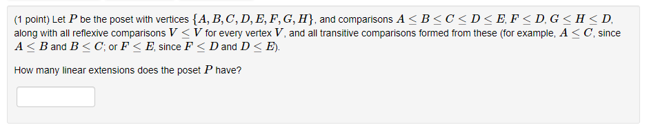 Solved Let P be the poset with vertices {A,B,C,D,E,F,G,H}, | Chegg.com
