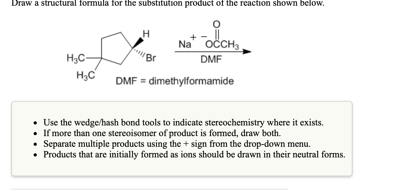 Solved Draw a structural formula for the substitution | Chegg.com