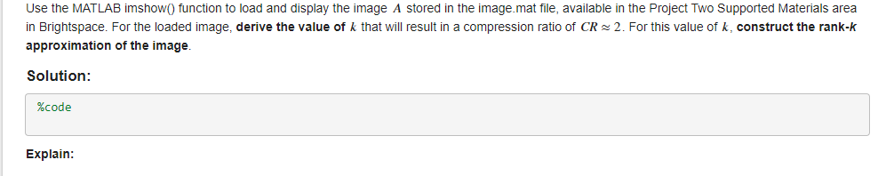 Solved Use The Svd Function In Matlab To Compute A1 The 