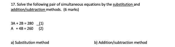 Solved 17. Solve the following pair of simultaneous | Chegg.com