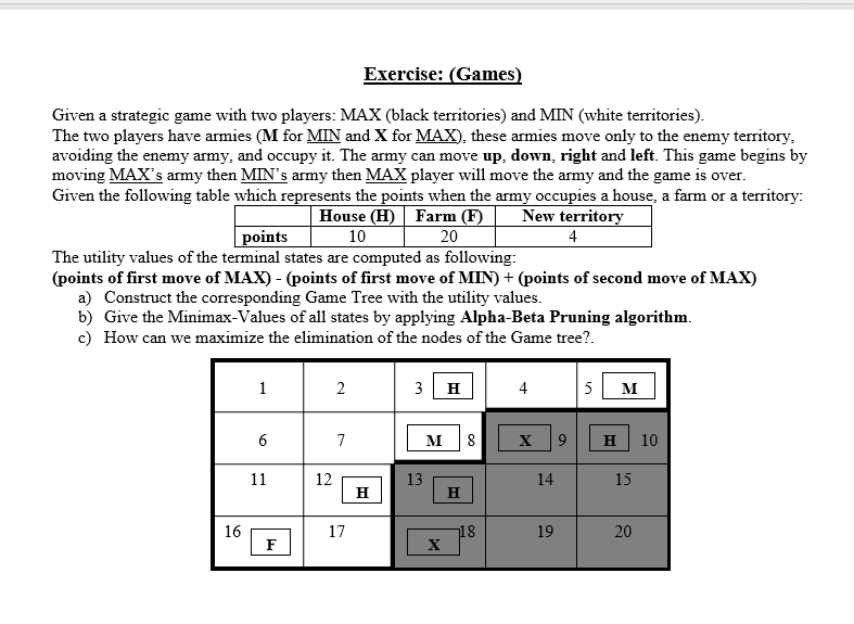 Exercise: Games) Given a strategic game with two | Chegg.com
