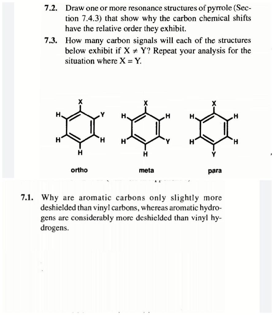 Solved 7.2. Draw one or more resonance structures of pyrrole | Chegg.com