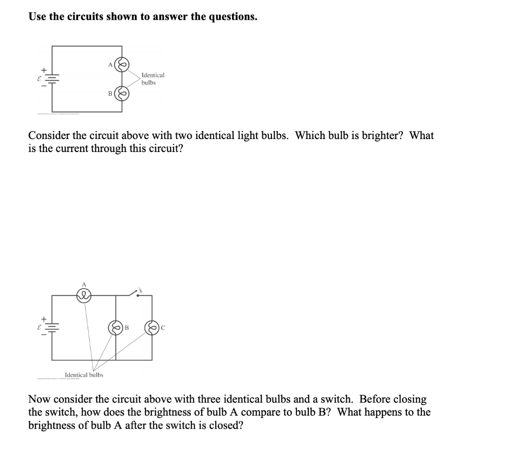Solved Use the circuits shown to answer the questions. | Chegg.com