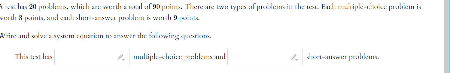 Solved test has 20 problems, which are worth a total of 90 | Chegg.com
