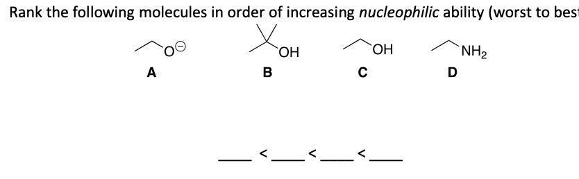 Solved Rank the following molecules in order of increasing | Chegg.com