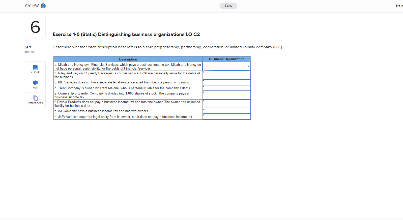 Solved Exercise 1-6 (Static) Distinguishing business | Chegg.com Solved Exercise 1-6 (Static) Distinguishing business | Chegg.com