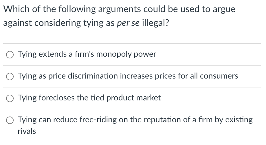 Solved Which of the following arguments could be used to | Chegg.com