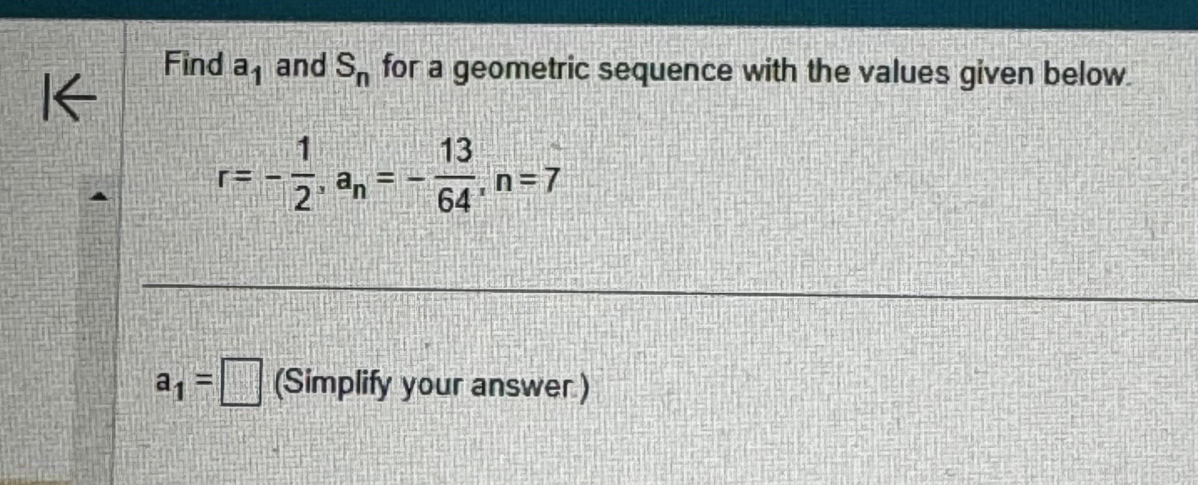 Solved Find the sum of the terms in the arithmetic sequence | Chegg.com