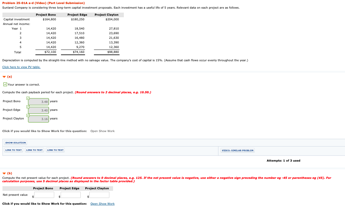 Solved Problem 25-01A a-d (Video) (Part Level Submission) | Chegg.com