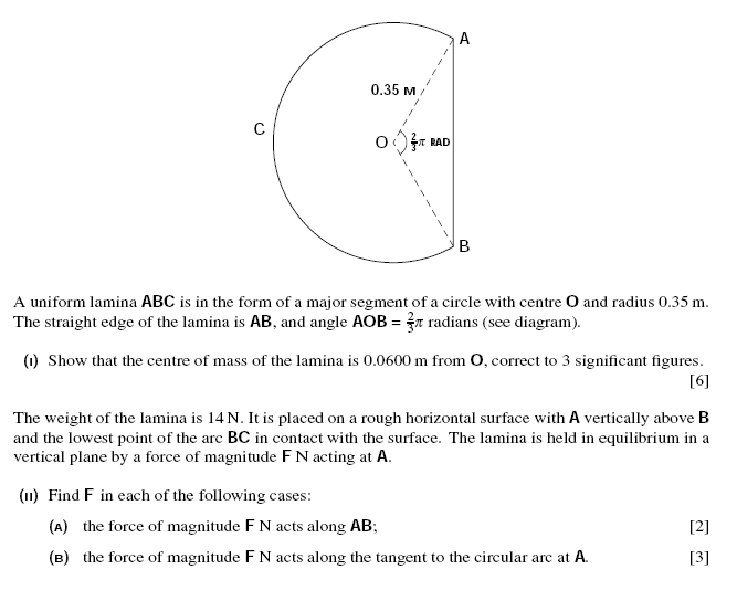 Solved A 0.35 M OT RAD B A uniform lamina ABC is in the form | Chegg.com