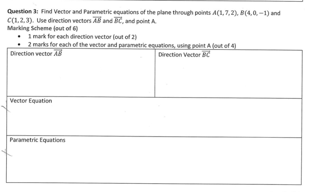 [solved] Find The Vector And Parametric Equations Of The Pl