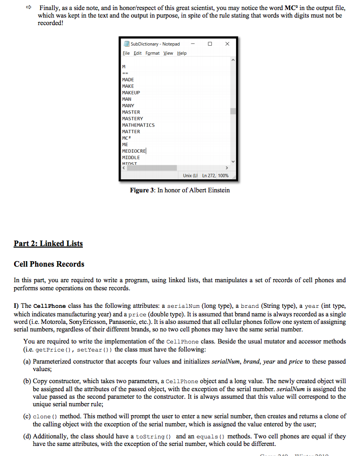 Part 1: ArrayList & File L/O Sub-Dictionary Creator | Chegg.com