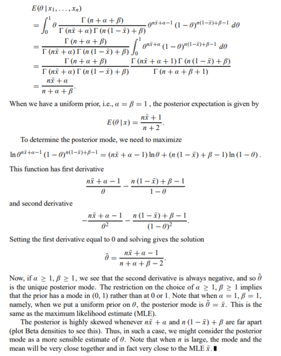 Solved 7.2.6 Establish that the variance of the θ in Example | Chegg.com
