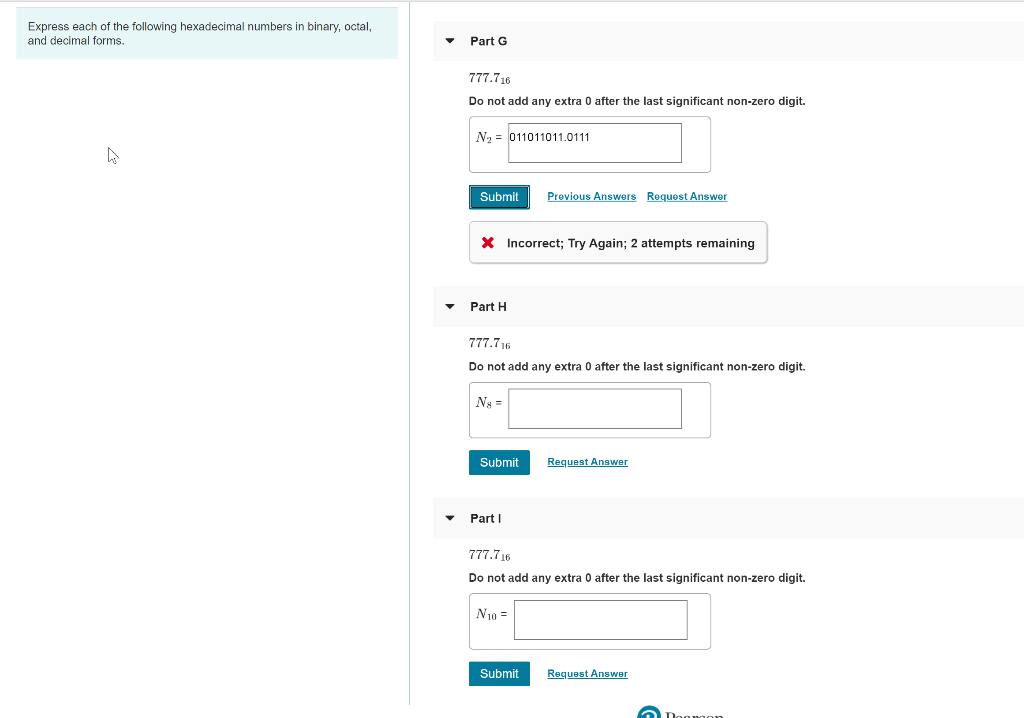 Solved Express each of the following hexadecimal numbers in | Chegg.com