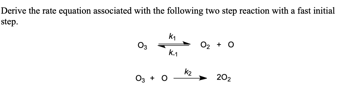 Solved Derive the rate equation associated with the | Chegg.com
