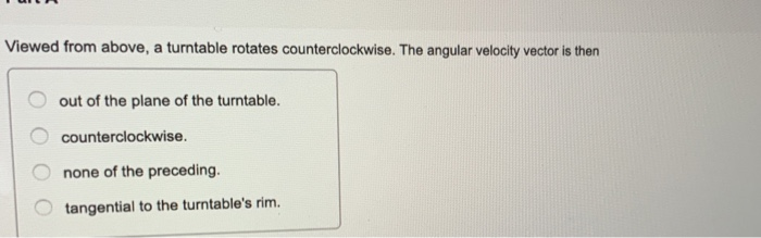 Solved Viewed From Above A Turntable Rotates