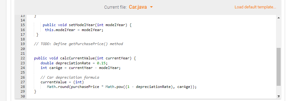 Solved Given main(), complete the Car class (in file | Chegg.com